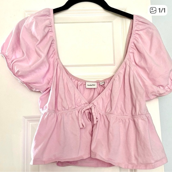 Aritzia | Tops | Aritzia Soft Pink Tiefront Blouse | Poshmark